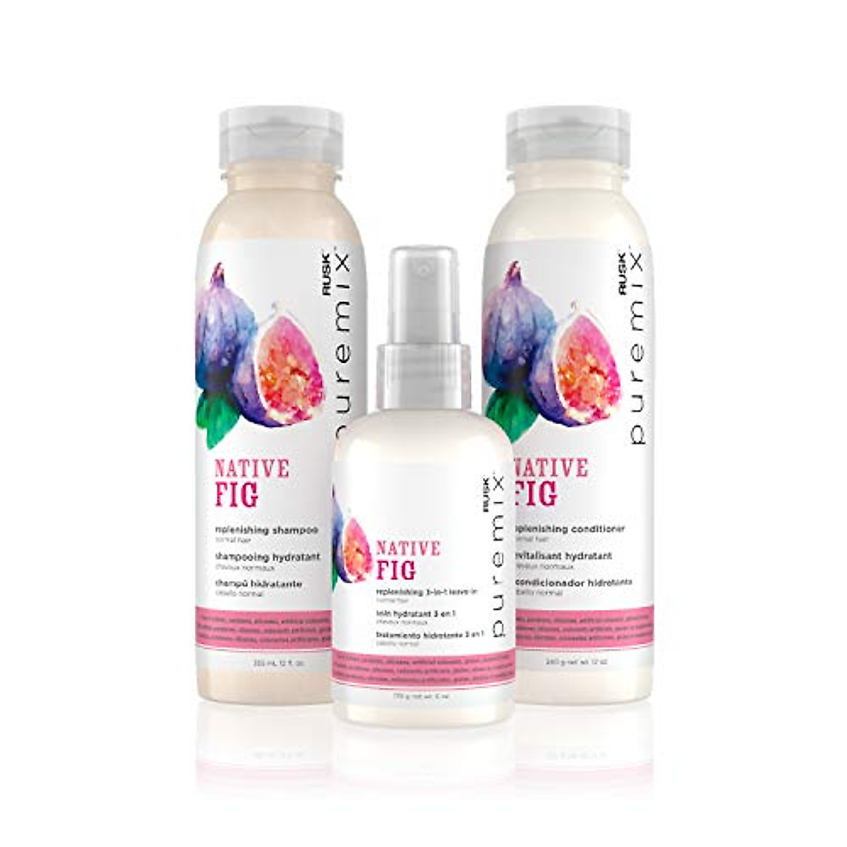 RUSK PUREMIX Native Fig Replenishing Shampoo for Normal Hair, 12 Oz, Formulated with Fig to Gently Cleanse, Detangle and Restore Hair's Moisture Levels While Eliminating Frizz