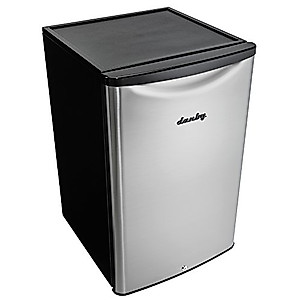 Danby DAR044A6BSLDBO 4.4 Cu.Ft. Outdoor Mini Fridge, IPX4-Rated Stainless Steel Look All Refrigerator for Patio, Cabana, Pool Bar, E-Star Rated, Spotless Steel