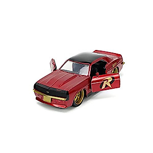 DC Comics 1:32 1969 Chevy Camaro Die-cast Car w/ 1.65" Robin Figure, Toys for Kids and Adults