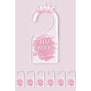 OneDream Baby Closet dividers Hanger separators - Set of 7 Baby Clothes dividers for Closet from Newborn to 24 Months, Acrylic Infant Clothes Divider (Pink)