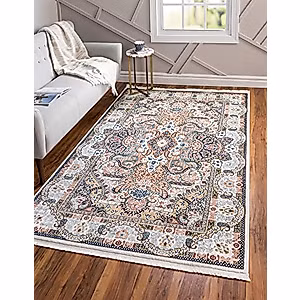 Unique Loom Narenj Collection Classic Traditional Medallion Textured Design Area Rug, 8 x 10 ft, Ivory/Tan