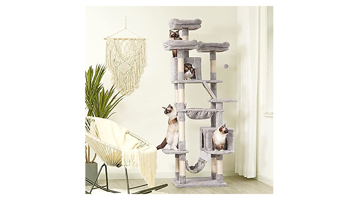 Heybly Large Cat Tree 73 Inch XXL Tower for Indoor Cats