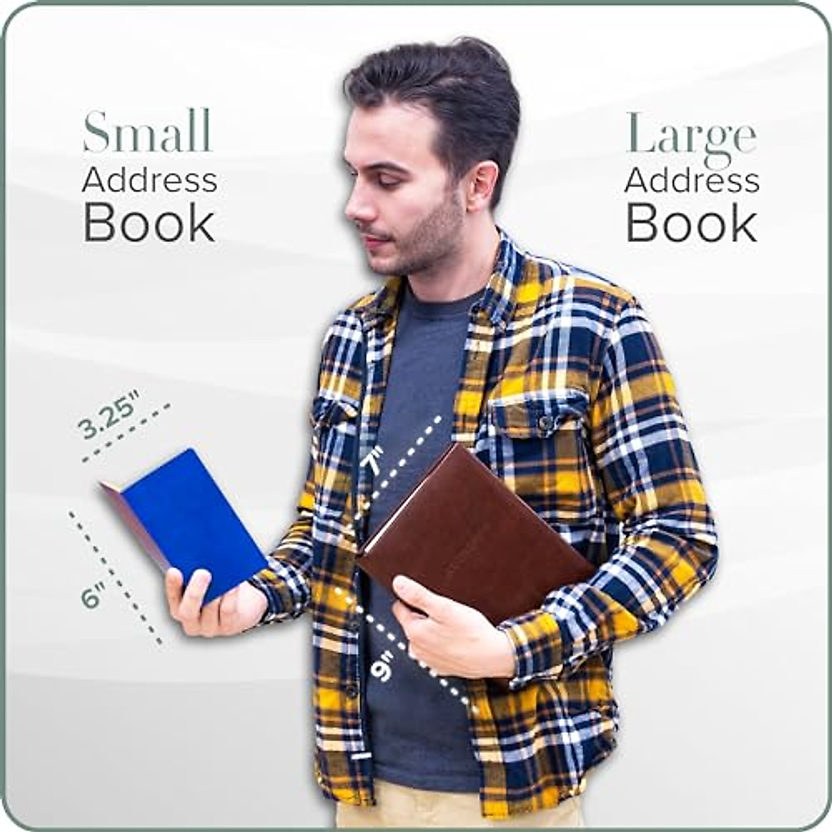 Gallery Leather Small Address Book with Alphabetical Tabs up to 403 Records, Leather Notebook Hardcover, Telephone and Address Books - 6 x 3.25 ", Key West Turquoise