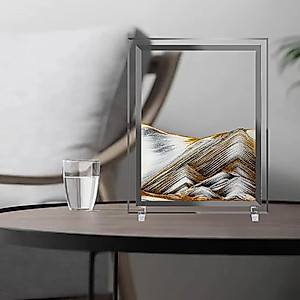 Laenshi Moving Sand Art Picture Deep Sea Dynamic 3D Sandscapes Pictures in Motion Office Desktop Art Decor Toys