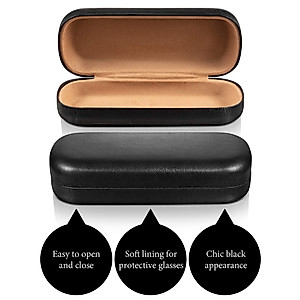 Frienda 3 Pieces Black Hard Shell Glasses Case Portable Hard Eyeglasses Case Pocket Size Sunglasses Case for Men Women Student