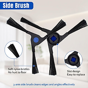 17pcs Replacement Parts for Ecovacs Deebot X2 / X2 Omni / X2 Pro / DEX86 Vacuum Cleaner Accessories, 1 Main Brush, 4 Side Brush, 4 Hepa Filters, 4 Dust Bags, 4 Mop Cloths