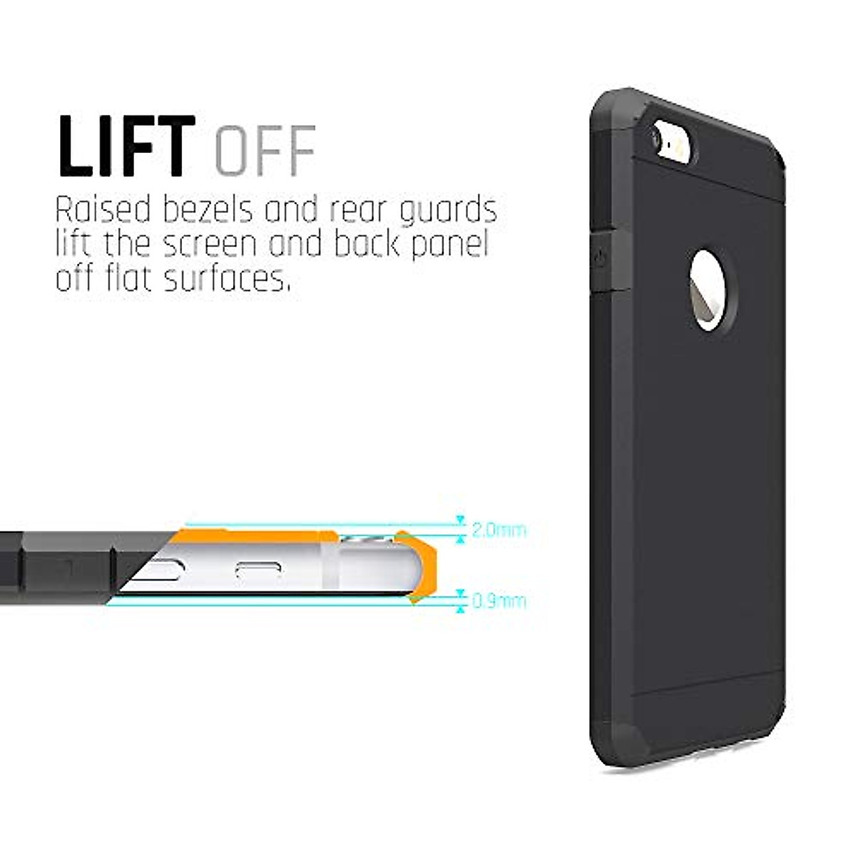 ImpactStrong iPhone 6/6s Case - Heavy Duty Dual Layer Protection, Shock-Absorbent & Scratch Resistant (Gun Black)