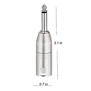 JOMLEY 1/4 inch TS Mono to XLR Male Adapter, 6.35mm to XLR Male Adapter, Quarter Inch TS Mono Male Plug to Male XLR Converter Audio Connector - 2 Pack