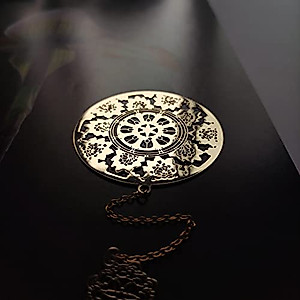 Zllada Metal Caisson Bookmark - Unique Reader Gifts for Book Lover Sisters Friends Teacher Appreciation Gifts for Birthday Bookworm Mother's Day - Metal Brass Hollow Book Markers with Caisson Design