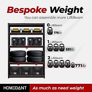 HOMEDANT Z 450 Metal Reinforcement Support Beam to Strengthen Heavy Duty Garage Shelf, Movable Accessory Parts for Shelving, Powerful Load-Bearing Boost for Shelf Boards, Black 1 Set(2 pcs)