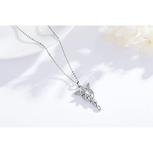 lotus & leaf Arwen Evenstar Necklace 925 Sterling Silver Lord of The Rings Merchandise Jewelry Lord of The Rings Necklace Gifts for Women Men