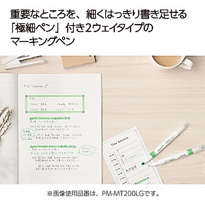 KOKUYO 2-Way Vivid Highlighter 5 Colors Set. Mark+ Dual Tips Markers, Quick Dry Chisel Fine Tip 5 Pack of Gold, Gray, Light Green, Navy, Red. Japan Import (PM-MT200-5S2)