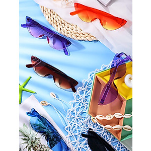 Weewooday 15 Pairs Candy Colored Rimless Sunglasses Cat Eye Colored Transparent Sunglasses for Women Men