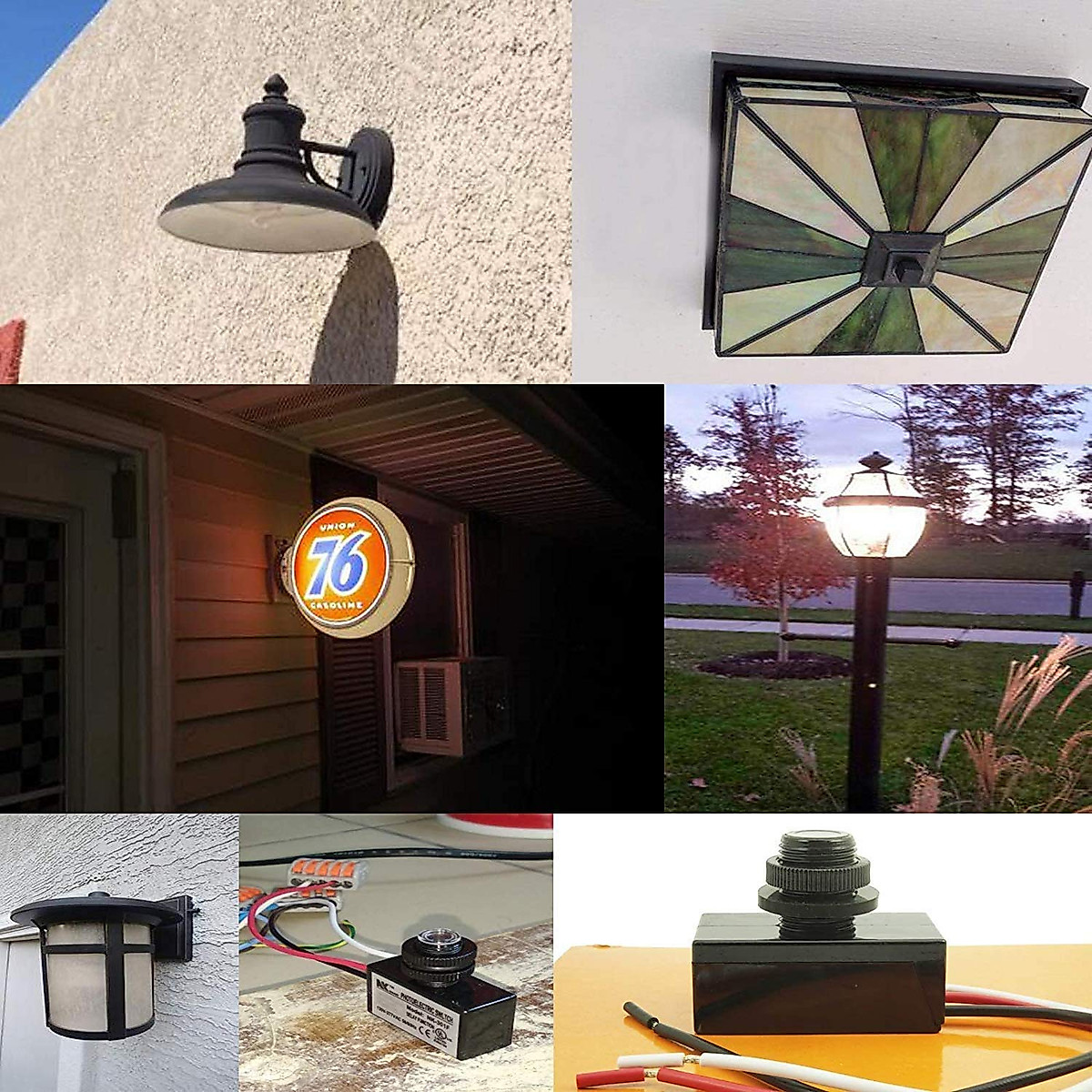 120-Volt Fixed Position Thermal Photocontrol Outdoor Hard-Wired Post Eye Light Control with Photocell Light Sensor, Dusk-to-Dawn Light Sensor Switch Auto On/Off with Wall Plate