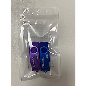 ENUODA 16GB USB Flash Drive 2 Pack Thumb Drives 16GB USB 2.0 Memory Stick Jump Drive Pen Drive for Storage and Backup (Blue Purple)