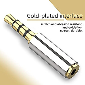 3.5mm Male to 2.5mm Female/2.5mm Male to 3.5mm Female Stereo Audio Adapter, and 3.5mm Male to Male Stereo Audio Connector Gold Plated Compatible for Smartphones, Headphones, Mic, Tablets (3-in-1 Pack)