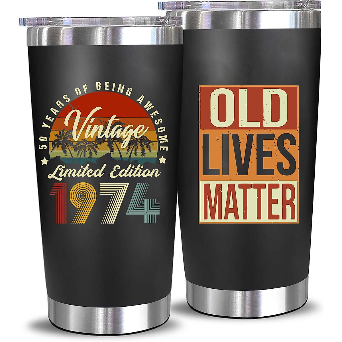 AYERMOYO 50th Birthday Gifts for Him, 50 Year Old Gifts for Men,Mens 50th Birthday Gift Ideas,Funny 50th Birthday Gifts for Men,1974 Birthday Gifts for Men.Dad,Friend,Husband-20 Oz Tumbler（1974）