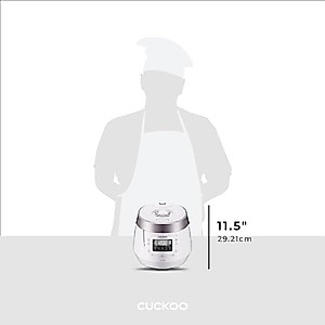 Cuckoo CRP-P1009SW 10 Cup Electric Heating Pressure Cooker & Warmer – 12 Built-in Programs, Glutinous (White), Mixed, Brown, GABA Rice, [1.8 liters]