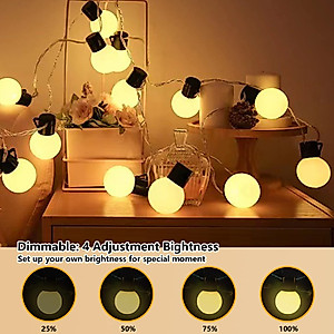 Globe String Lights Battery Powered 7Ft 10 LED Edison Shatterproof G50 Light String with Remote Timer, Indoor String Lights Outside Waterproof Hanging Lights for Garden Porch Patio Camping Party Decor