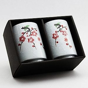 カップ Japanese 4-1/8"H Porcelain Ceramic Green Black Tea Sushi Coffee Cup Sakura Design Home Decor Gift F15689 ~ We Pay Your Sales Tax