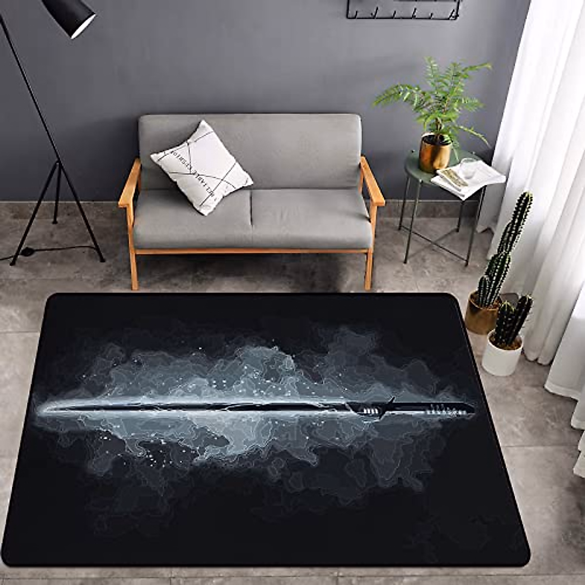 JUNHAOLONG Washable Area Sponge Rug Mat for Bedroom Living Room Lightsaber, Neon Black Light Saber Non-Slip Carpet Super Soft Extra Thick Bathroom Dorm Home Indoor Small Floor Rugs, 2'x3' (24x36Inch)