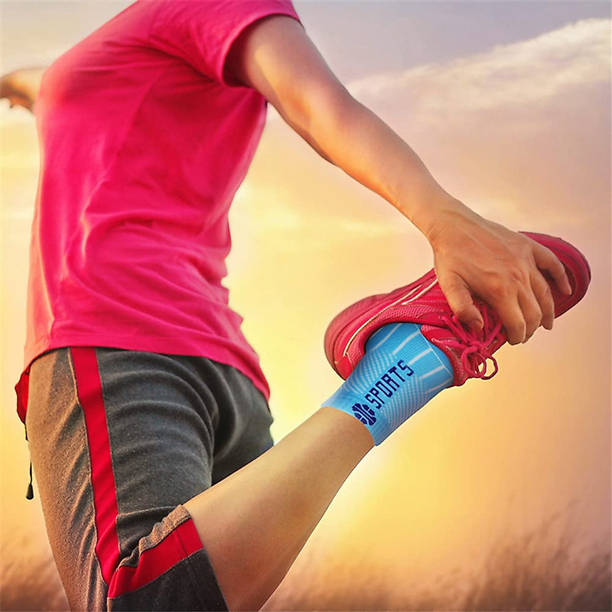 QUXIANG Compression Socks for Women & Men Circulation 3/6/7 Pairs Arch Ankle Support 15-20 mmHg Best for Running Cycling (Multi 31,L/XL)