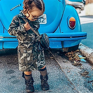 BOIZONTY Toddler Kids Baby Girl Camouflage Jacket Coat Casual Denim Windbreaker Button Down Outerwear Winter Fall Outfit Clothes (Camouflage,4-5 Years)