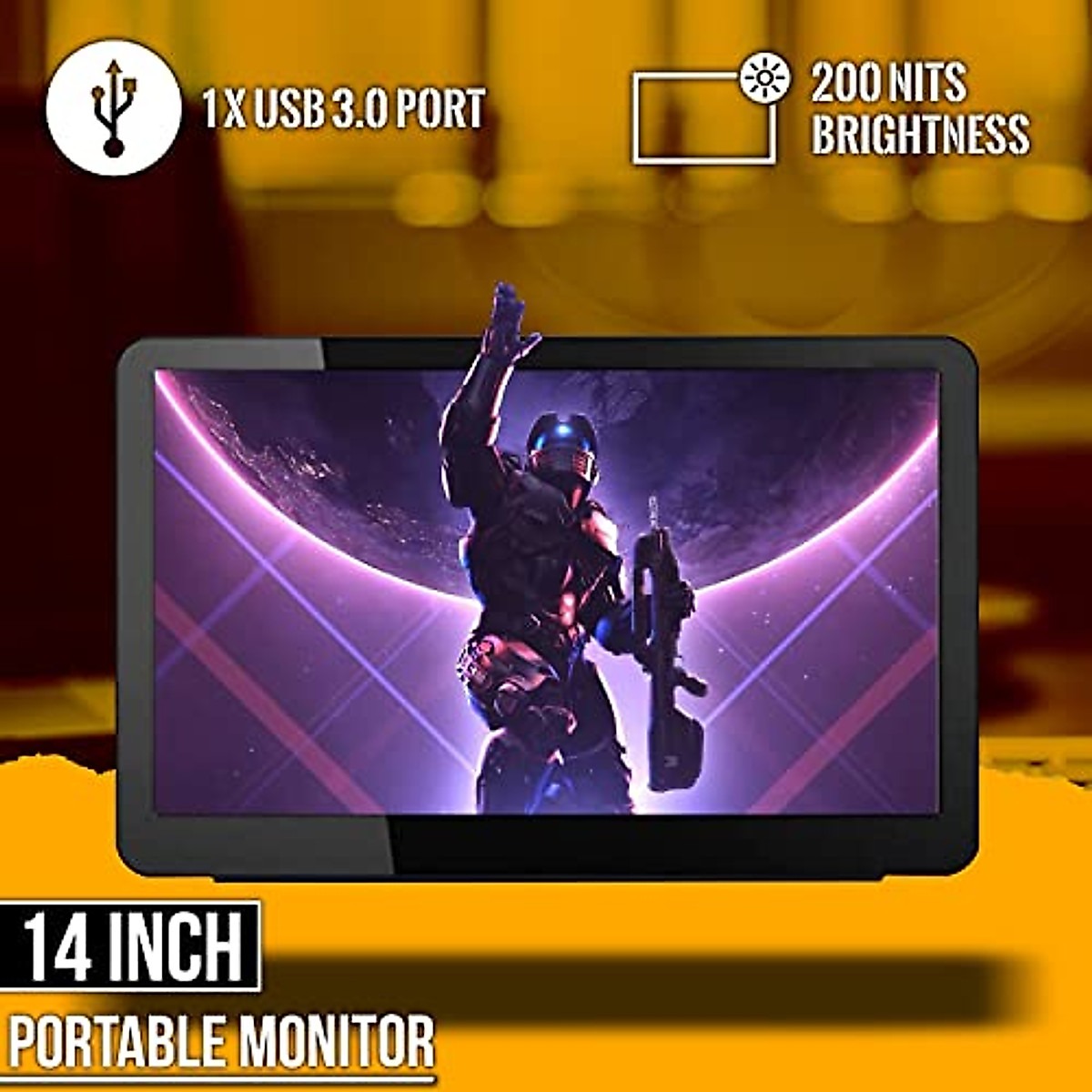 13.3 Inch Laptop HD Screen, Intel Core i3 5th Gen, 8GB DDR3 RAM, 256GB SSD, MTG Portable Monitor, Webcam, Wi-Fi, Bluetooth, Win 10 Pro (Renewed)