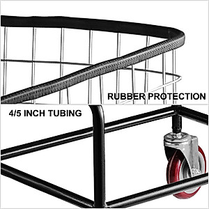 VEVOR Wire Laundry Cart 2.2 Bushel, Wire Laundry Basket With Wheels 20''x15.7''x26'', Commercial Wire Laundry Basket Cart, Galvanized Steel Frame with 5'' Casters, Wire Basket Cart for Laundry