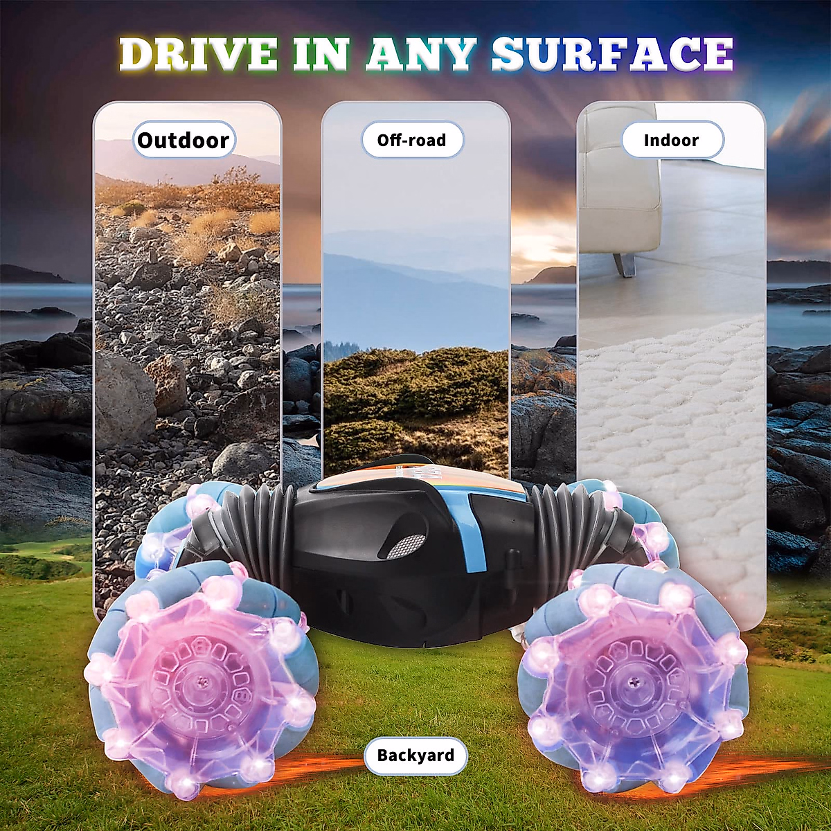 Remote Control Car,Gesture Sensing Car Hand Remote Controlled Car Stunt Crawler Double Sided Rotating 360 Rotating 2.4 GHz Remote Control Car Toy for Girls Boys