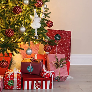 600 Pcs Christmas Envelopes Stickers Xmas Happy Holiday Stickers 2&#039;&#039; Round Holiday Gift Stickers Inspirational Positive Word Decals Seasonal Envelope Seals for Greeting Card (Joy)