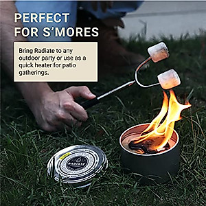 Radiate - 4 Pack Outdoor Portable Campfire - 3 Hours of Warmth and Burn Time - 4” Reusable Fire Pit for Camping, Smores, Cooking, and Picnics - Recycled Soy Wax