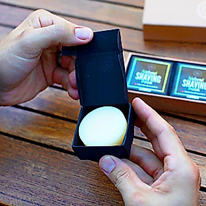 Natural Shave Soap Puck - 3 Shaving Soap Pucks, Shave Soap For Men With Dry Sensitive Skin, Made With Olive Oil, Coconut Oil, Shea Butter, Beeswax, Rich Lather, Perfect For Shaving Mug, Bowl, Scuttle