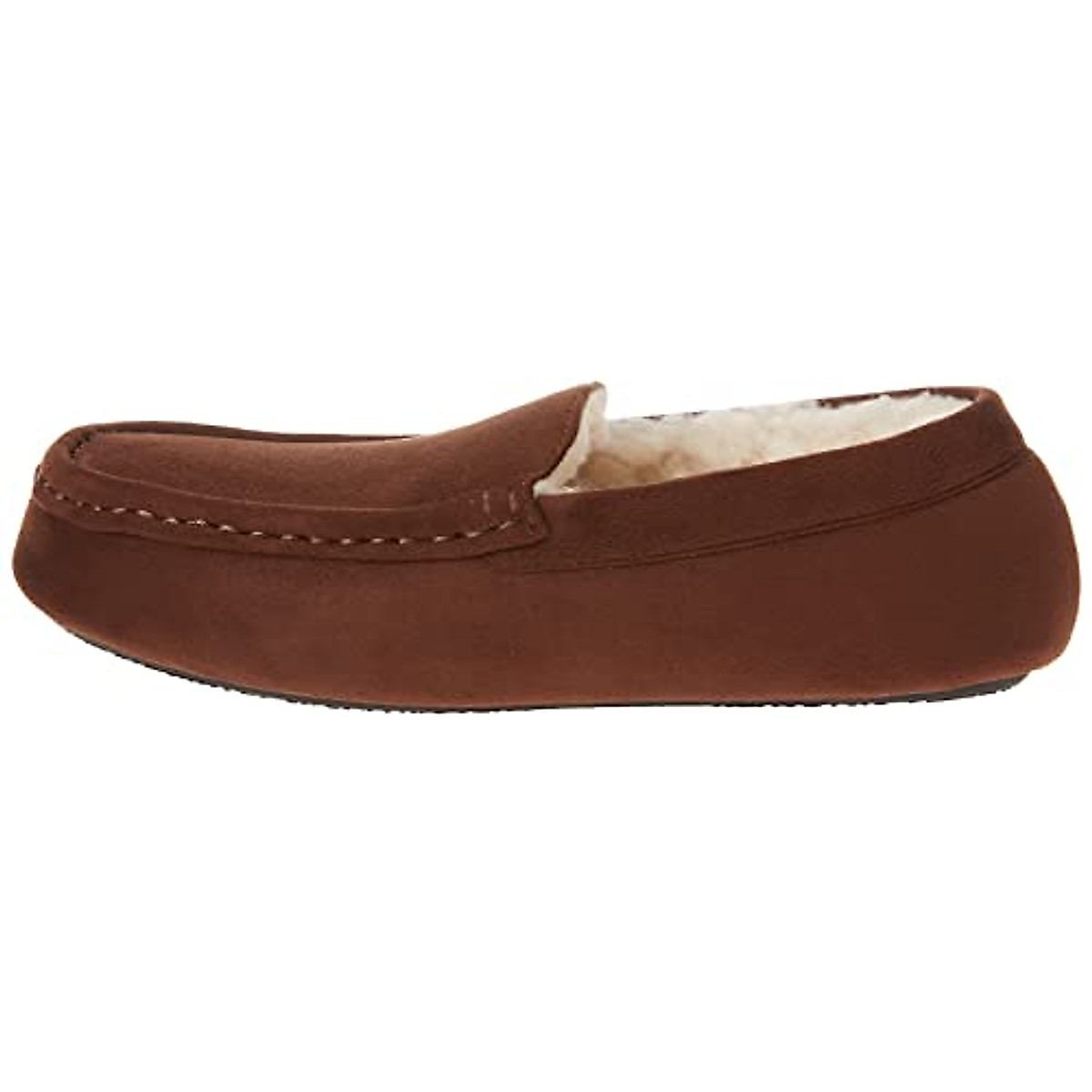 Amazon Essentials Men's Moccasin Slipper, Dark Toffee Brown Microsuede, 9