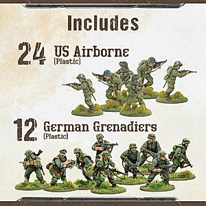 Wargames Delivered Bolt Action Miniatures - Band of Brothers Starter Set- English Language. Action Figures 28mm WWII Miniature Models and Tanks for Miniature Wargaming by Warlord Games