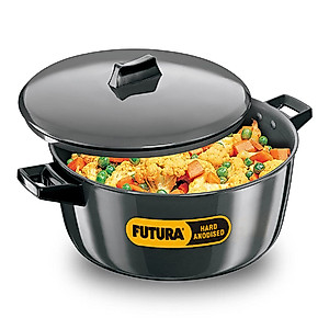 HAWKINS Futura Hard Anodised Cook-N-Serve Bowl Black 6 L
