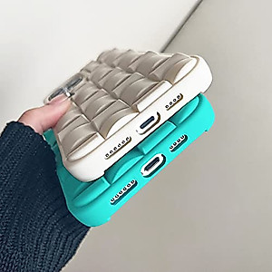 Ginkgonut Compatible with iPhone 13 Pro Case for Women/Girls, Cute 3D Laid Desgin Soft Silicone Shockproof Raised Bumper Corners Case for iPhone 13 Pro（White）