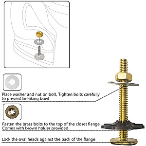 LASCO Toilet Bowl Extra Thick Wax Ring with Brass Bolts Reinforced Urethane Core and Polyethylene Flange - 516545 , Yellow
