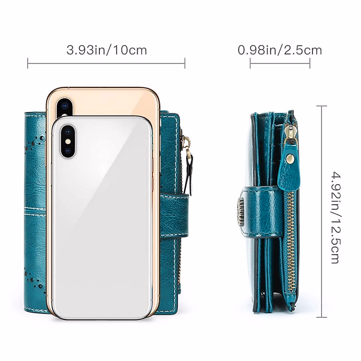 SENDEFN Small Womens Wallet Leather Bifold Card Holder RFID Blocking with Zipper Coin Pocket