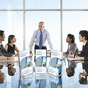 Wenqik Brochure Holder 4.1 Inch Acrylic Business Card Holder Organizer Clear Pamphlet Stand Rack Card Holder Card Display Stand for Menu Flyer Magazine Office Card Booklets(12 Pcs)