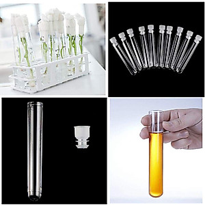 50 Pieces Test Tubes with Caps Clear Plastic 16x100mm(10ml) Test Tube Set with Caps for Scientific Experiments, Party, Decorate The House, Candy Storage