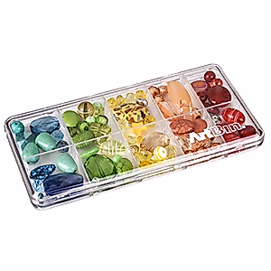 ArtBin 6907AB Slim Line 10 Compartment Small Art & Craft Organizer, [1] Plastic Storage Case, Clear