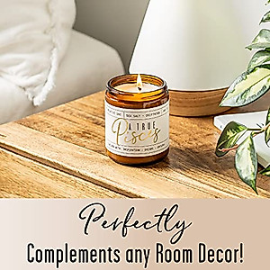 Pisces Gifts for Women, Zodiac Gifts - A True Pisces Soy Zodiac Candle, w/ Sea Salt & Driftwood I Astrology Gifts for Women I 9oz Reusable Amber Glass Jar, 50 Hr Burn Time, Made in USA