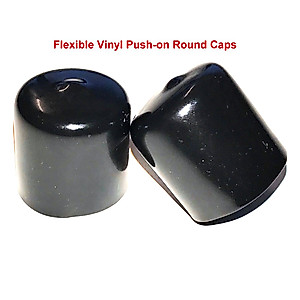 USA Make (75 Piece)– Assorted 1/8" to 1" Black Vinyl Round End Cap Cover for Pipe Plastic Tube Hub Caps Tubing Bolt Screw Rubber Thread Protector Safety Cover