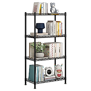 YIZAIJIA Storage Rack Shelving Adjustable 4 Tier Tall Metal Unit Organizer Wire Rack for Closet Bathroom Laundry Small Space Kitchen Garage