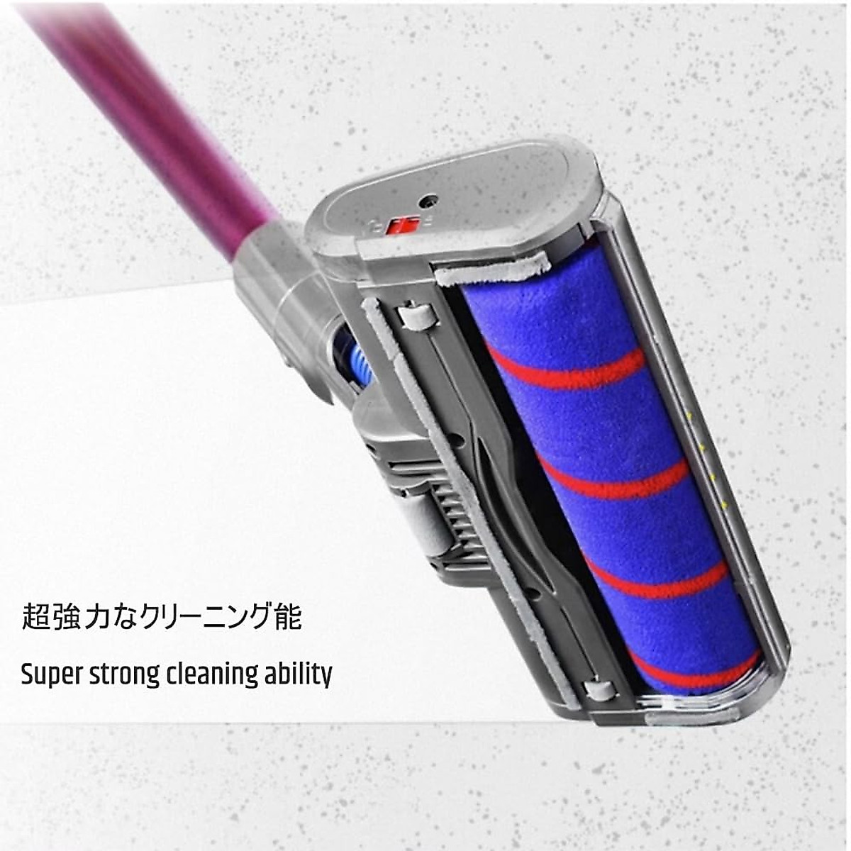 Animal Vacuum Head Replacement for Dyson v7 v8 v10 v11 v15 Soft Roller Cleaner Head Attachments with 4 LED Lights【v6, v12, sv18, DC, and Slim Series Not Compatible】