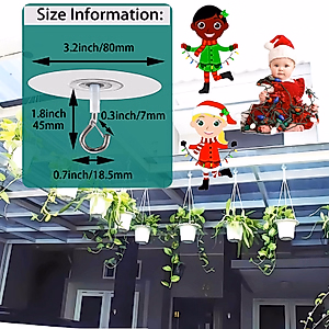 No Hole Adhesive Ceiling Hooks for Popcorn Concrete Textured Ceiling Unsmooth Wall Surface, No Drilling Self Adhesive Ceiling Hooks