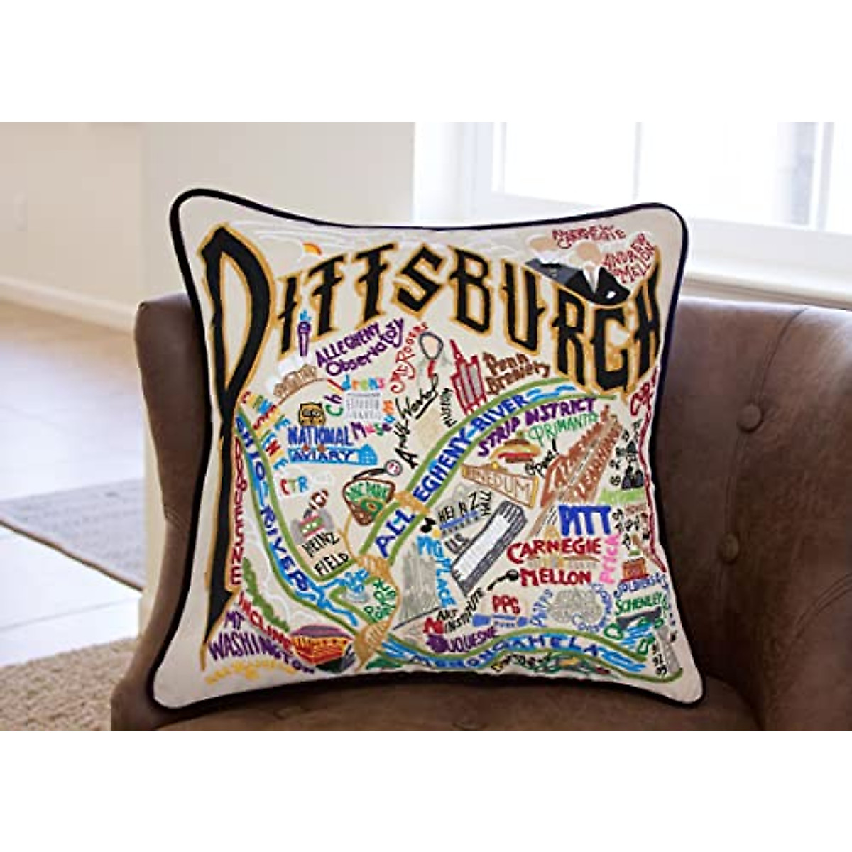 Catstudio Pittsburgh Embroidered Decorative Throw Pillow