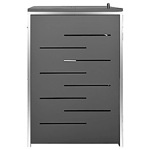 vidaXL Quadruple Wheelie Bin Shed 108.9"x30.5"x45.5" Stainless Steel