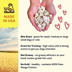 A Better Treat – Freeze Dried Chicken Breast Dog Treats 3 oz, Free Range, Single Ingredient | Natural Healthy High Value | Gluten Free, Grain Free, High Protein, Diabetic Friendly | Made in The USA